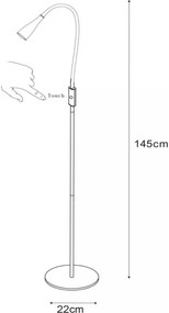 Lucide 18756/03/30 - LED Stmívatelná stojací lampa ZOZY LED/4W/230V černá