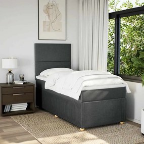 Box spring postel s matrací tmavě šedá 100 x 200 cm textil 3291961