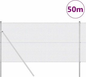 Zemní upevnění svařované drátěné ploty 50 x 1 m Stříbrná 3351642