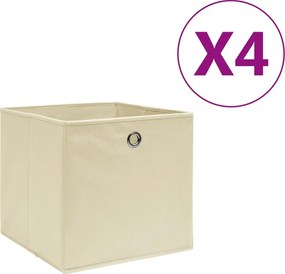 vidaXL Úložné boxy 4 ks netkaná textilie 28 x 28 x 28 cm [325188] Barva: žlutá s víky