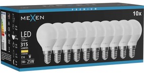 Mexen Nova 10x LED žárovka E14, G45, 3W, Teplá - 3000K, 315 lm - L101-E14-0330-01x10