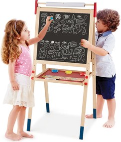 Costway Malířská tabule 3-in-1 pro děti Oboustranná stojací tabule s přírodní