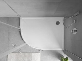 Mexen Flow sprchová vanička půlkruhová asymetrická slim pravá 100 x 90 cm, bílý lesk - 46Q109010R