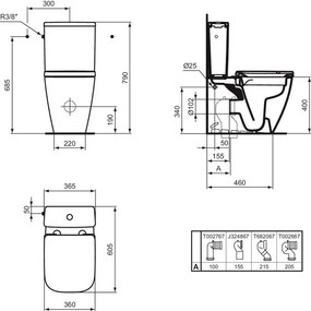 Ideal Standard i.Life S WC mísa Rimless ke zdi, bílá T500001