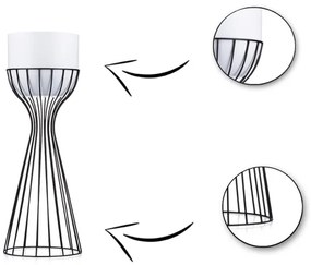 Kovový květináč LOFT 46x20 cm černá/bílá