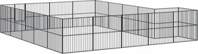 Ohrádka pro psy 20 panelů černá pozinkovaná ocel 3209560