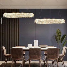 Toolight Závěsné designové osvětlení CRYSTAL LED + dálkové ovládání APP1547-CP Chrome