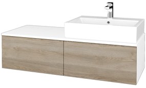 Dřevojas Koupelnová skříňka MODULE SZZ12 120 Varianta: N01 Bílá lesk / D08 Wenge / Pravé