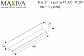 MAXIVA Skříňka pod TV s nástěnnou policí - FALCO FRTV100, borovice andersen/dub riviera