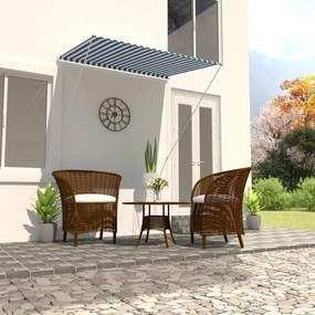 Zatahovací markýza 150 x 150 cm modro-bílá 143746