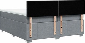 Box spring postel s matrací světle šedá 200 x 200 cm textil 3287175