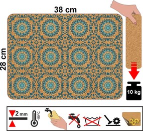 PokojovaDekorace.cz, Korkové prostírání s potiskem - 534, Porto, 38x28 cm, 1 ks