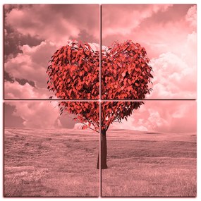 Obraz na plátně - Srdce ve tvaru stromu - čtverec 3106QE (60x60 cm)