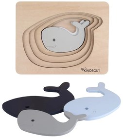 Dřevěné vkládací puzzle Whale – Kindsgut