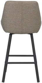 Rowico Tmavě béžová otočná barová židle Alison s černými kovovými nohami