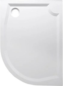 Gelco Riva GR10080L sprchová vanička z litého mramoru 100 x 80 x 4 cm čtvrtkruhová levá