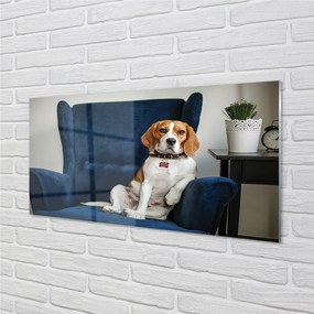 akrylový obraz sedící pes 125x50 cm