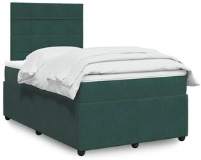 Box spring postel s matrací tmavě zelená 120 x 200 cm samet 3292313