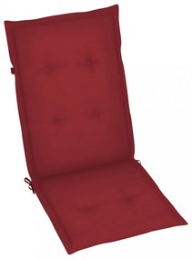 Zahradní židle 4 ks teak / látka Dekorhome Bílá / červená