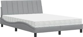Postel s matrací Hanko světle šedá 140 x 190 cm textil 3310524