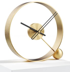 Designové stolní hodiny Endless brushed gold/black 32cm