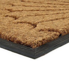 Kokosová čistící venkovní vstupní půlkruhová rohož Rays, FLOMAT - délka 45 cm, šířka 75 cm a výška 2,2 cm