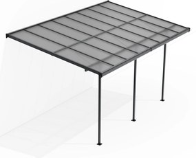 Juskys Hliníkové zastřešení terasy Borneo Barva: tmavě šedá, Velikost: 5 × 3 m