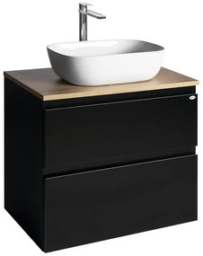 Aqualine Aqualine, ALTAIR skříňka s deskou 68 cm, černá mat/dub emporio, AI670-01