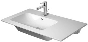Duravit ME by Starck - Asymetrické umyvadlo 83x49 cm, 1 otvor pro baterii vlevo, s WonderGliss, matná bílá 23458332001