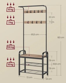Věšákový stojan s botníkem HSR040K02