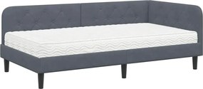 Rohový rám postele Tmavě šedá 90 x 200 cm samet 3394155