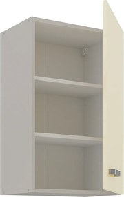 KARMEN | horní skříňka 45 G-72 1F policová | 45 cm | světle šedá/krémová lesk