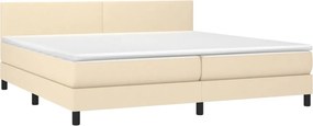 Box spring postel s matrací krémová 200x200 cm textil 3139926