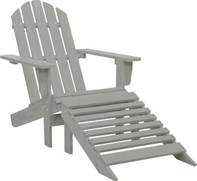 Zahradní židle Adirondack podnožka a stůl masivní jedle šedá 315930