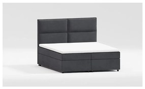 Šedá boxspring postel s úložným prostorem 200x200 cm – Ropez