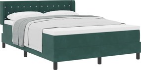 Postel s boxspringem s čelo Tmavě zelená 200 x 140 cm samet 3341417
