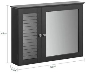 Sobuy SoBuy BZR55-DG Zrcadlová skříňka Nástěnná skříňka Koupelnový nábytek Tmavě šedá