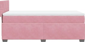 Box spring postel s matrací růžová 80 x 200 cm samet 3288467