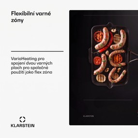 Klarstein AirJet 83, Down Air System, indukční varná deska, zabudovaná digestoř DownAir, 754 m³/h, energetická třída A++