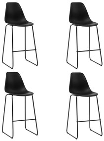 Barové židle 4 ks černé plast - Default Title