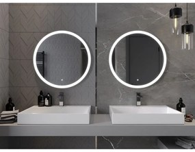 Mexen Oro, kulaté LED podsvícené koupelnové zrcadlo 70 cm, 6000K, topná podložka proti zamlžování, 9824-070-070-611-00