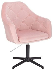 LuxuryForm DESIGN Otočné křeslo ANDORA VELUR na černém kříži - světle růžové