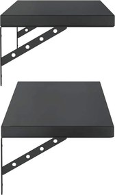 Nástěnné police 2 ks 100 x 30 cm stříbrné nerezová ocel 3214512