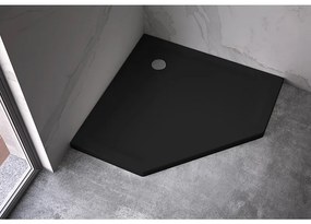 BPS-koupelny Pětiúhelníková akrylátová sprchová vanička HYD-PSV-ST08A 80x80 černá