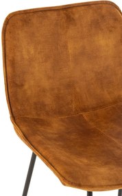 Okrová sametová barová stolička Barchair Isabel Ochre - 57*48*103cm