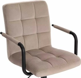 LuxuryForm DESIGN Otočná židle VERONA BLACK VELUR na černé podstavě s kolečky - latte