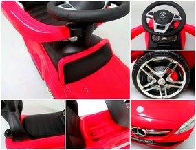 HračkyZaDobréKačky Odrážedlo Mercedes-Benz s vodící tyčí červené
