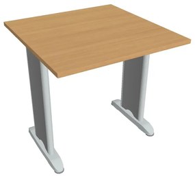 Stůl jednací rovný 80 cm - Hobis Flex FJ 800 Dekor stolové desky: buk, Barva nohou: Stříbrná
