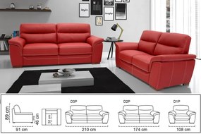 Kožená sedací souprava ROSSO II 3+1+1, tm. šedá (grigio 311)