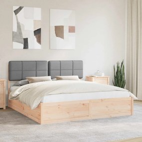 Rám postele s čalouněným čelem s čelo Světle šedá 200 x 200 cm 3398174